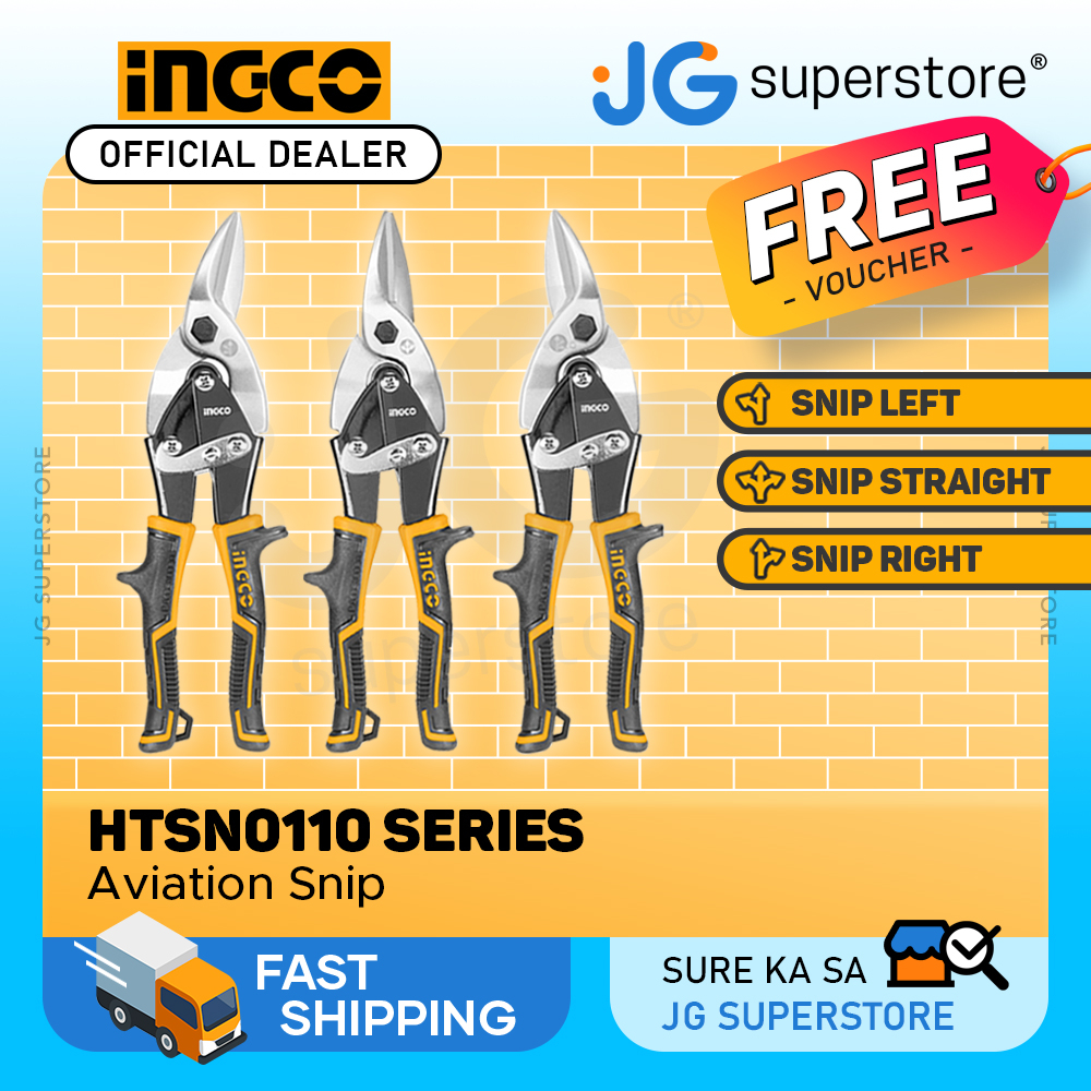 INGCO 10" (250mm) Aviation Snip Left / Right / Straight Scissor ...
