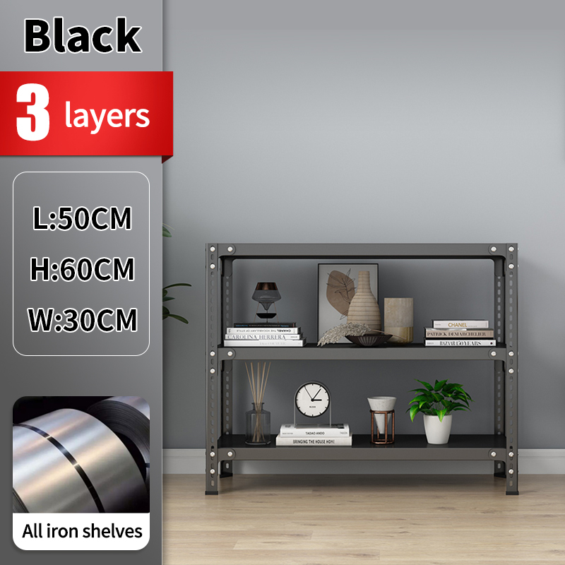 Angle Steel Storage Shelves Metal shelf Adjustable Height Steel Rack 3 ...