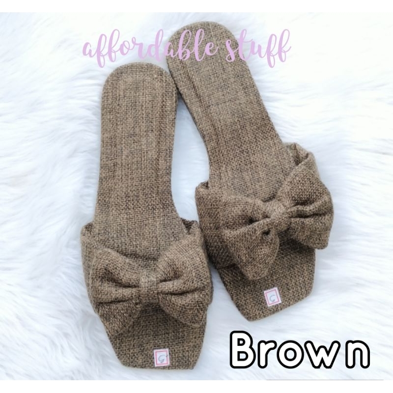 MARIKINA SANDALS / FLATS (NATIVE ABAKA BOW/RIBBON) | Shopee Philippines