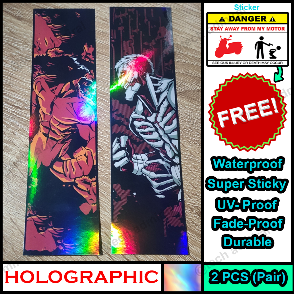 Top Box Sticker Waterproof Attack on Titan (HOLOGRAPHIC) | Shopee ...