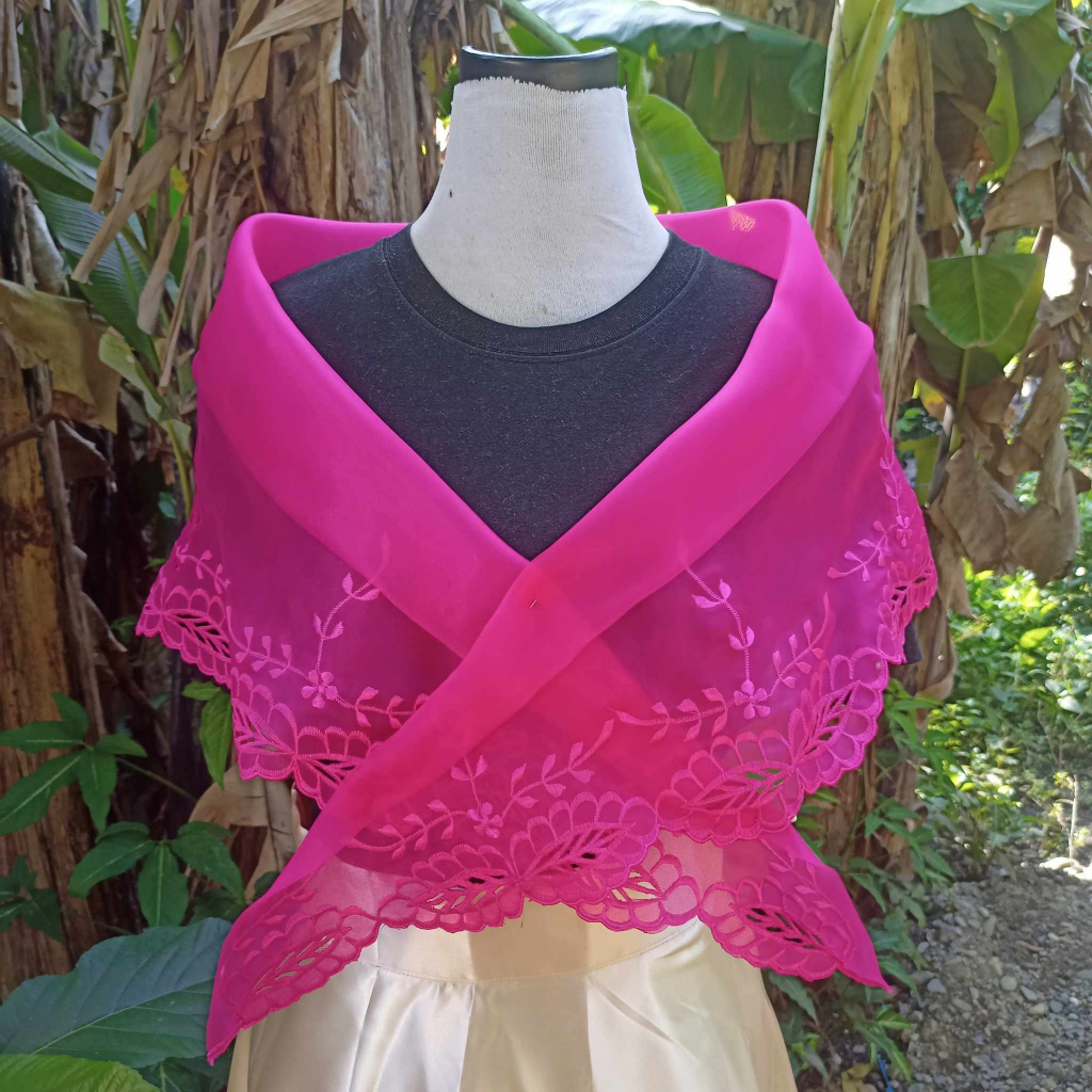 ALAMPAY FILIPINIANA LEAF DESIGN FUCHSIA PINK (EMBROIDERED WITH FREE ...