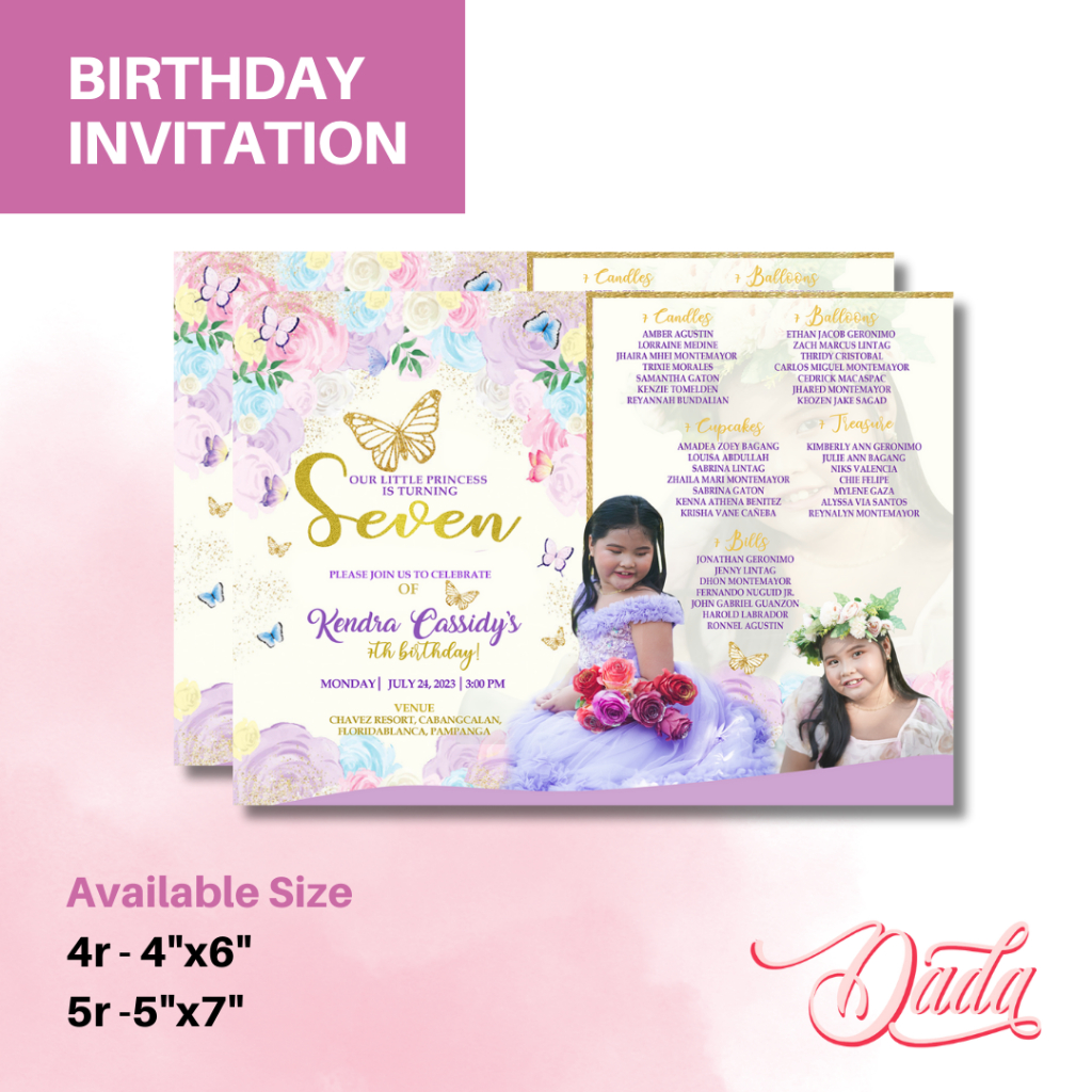 7TH BIRTHDAY INVITATION (PREMIUM PAPER)P2 | Shopee Philippines