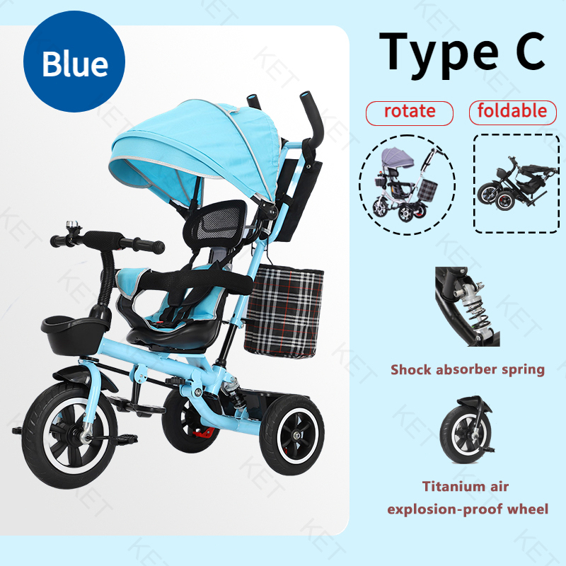 4 In 1 kids bike baby tricycle Children Tricycle Baby Stroller kids ...