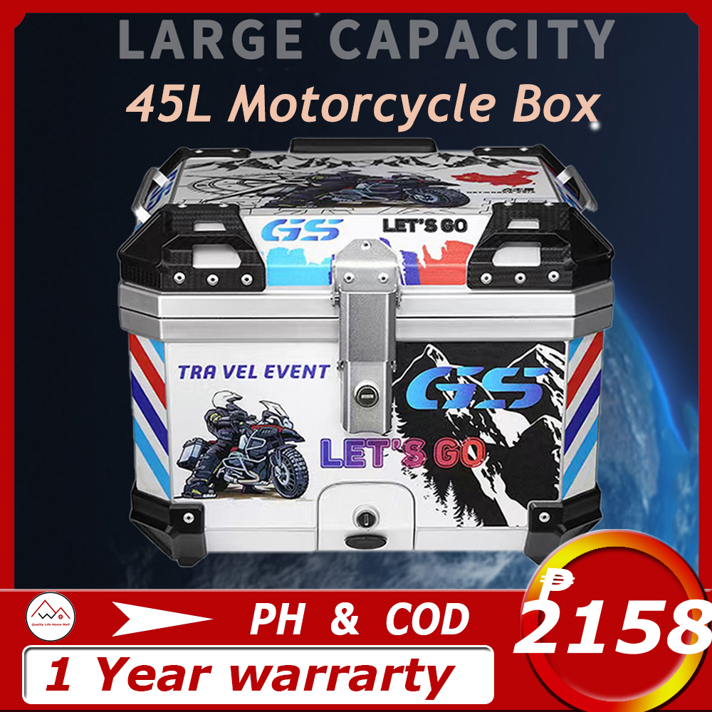 【COD】 Motor Top Box Motorcycle Box 45L Givi Box Motorcycle With Base ...