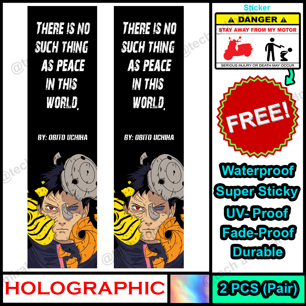 Top Box Sticker Waterproof Naruto Obito Uchiha (HOLOGRAPHIC) | Shopee ...