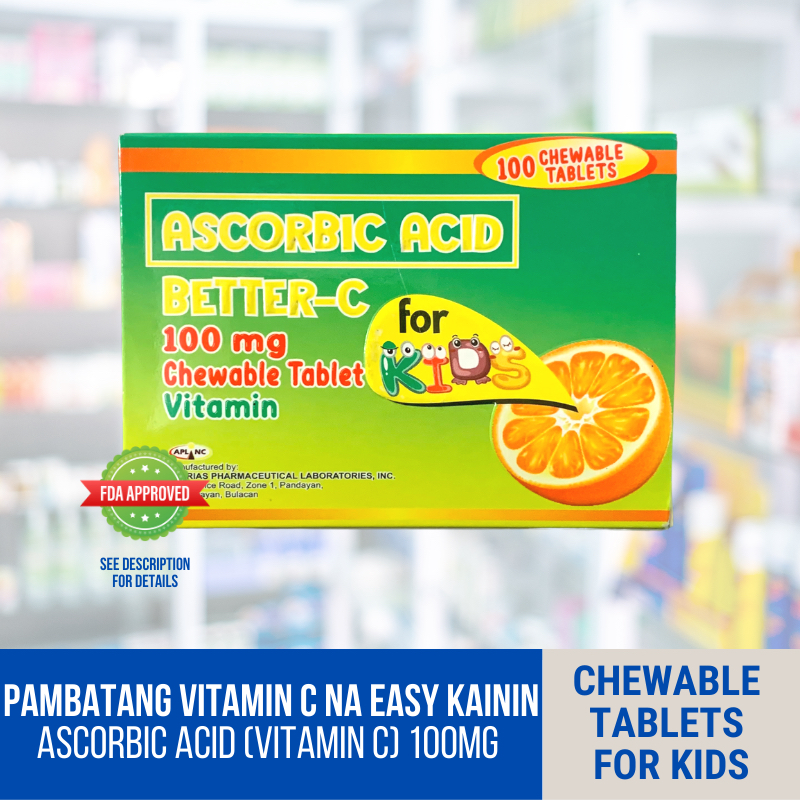 (Chewable Vitamin C) Ascorbic Acid 100mg Tablets for Kids | Shopee ...