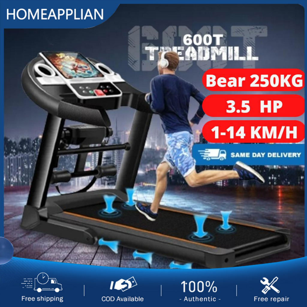 3.5HP Luxury Blue Screen Treadmill, Indoor Gym Treadmill, Foldable ...