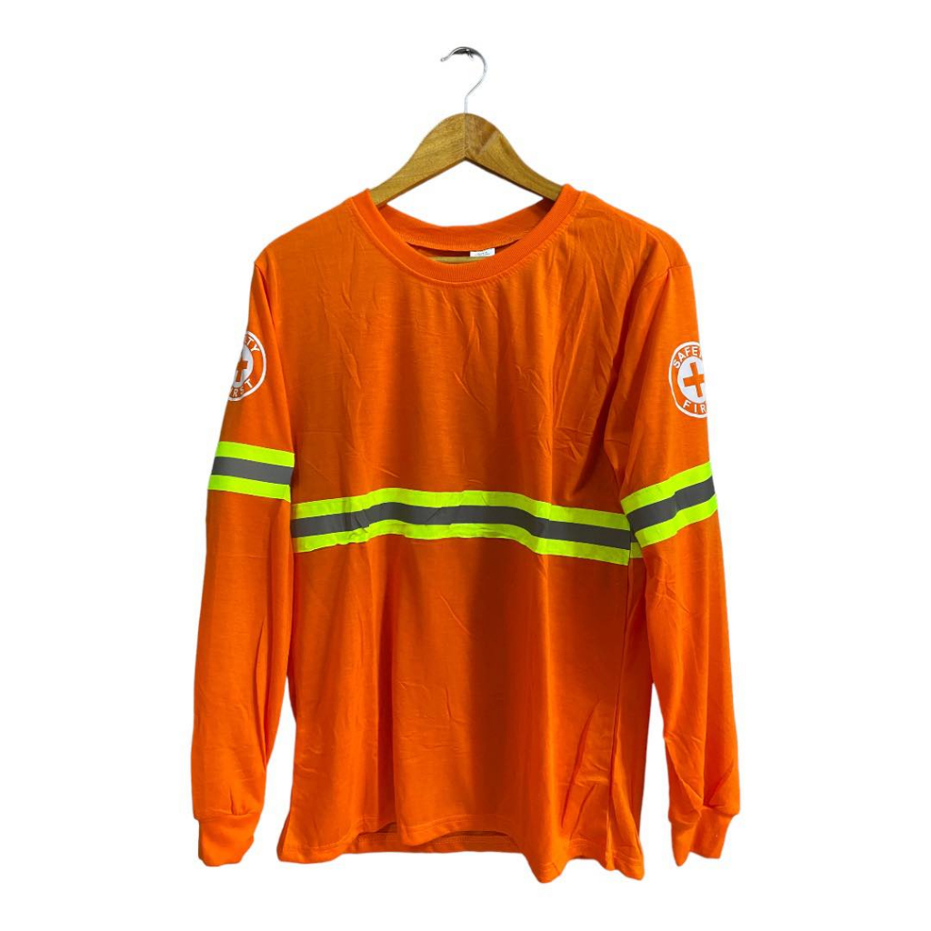 Long sleeve reflector construction with two side print safety first ...