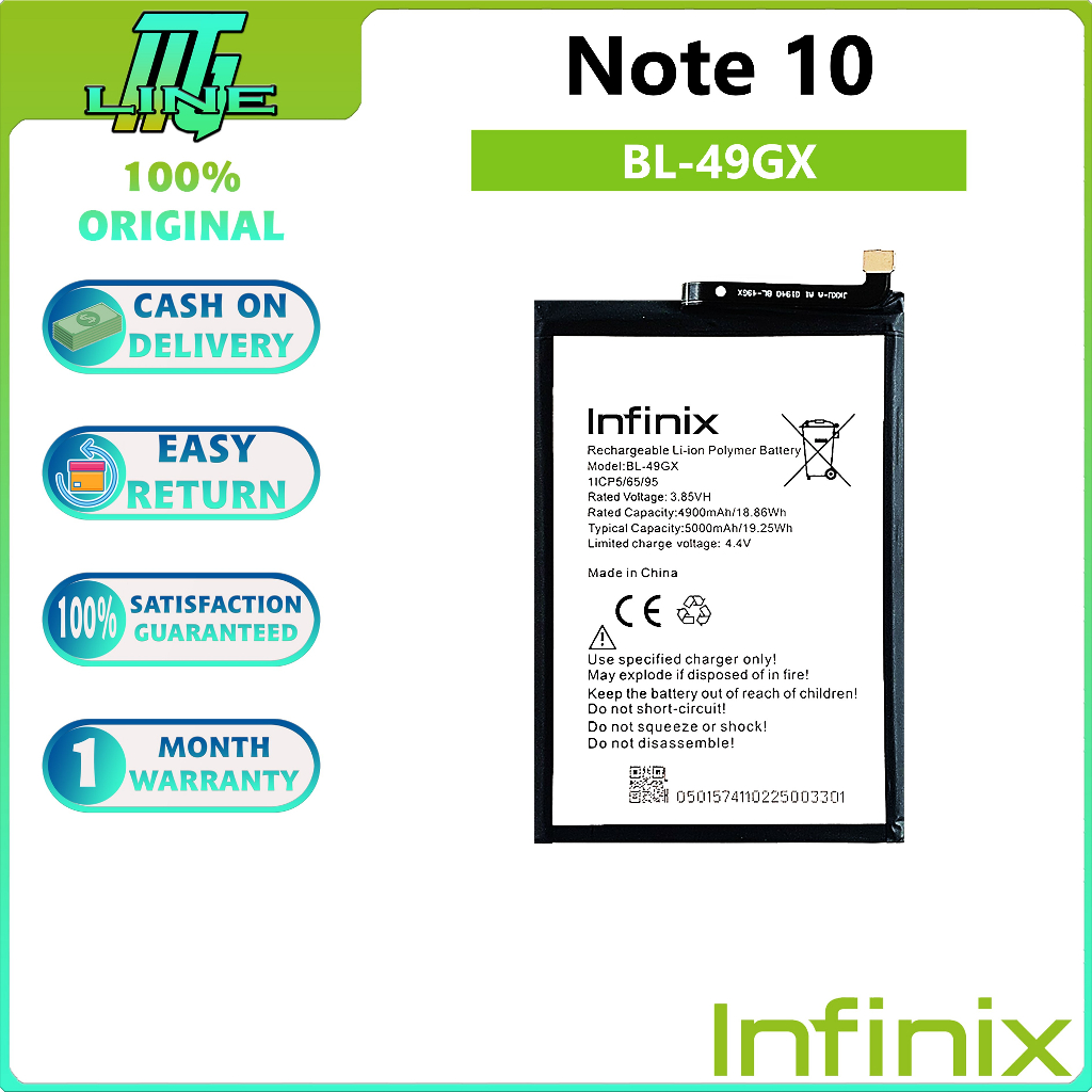 Battery for In.finix Note 10 Battery BL-49GX 5000mAh Capacity | Shopee ...