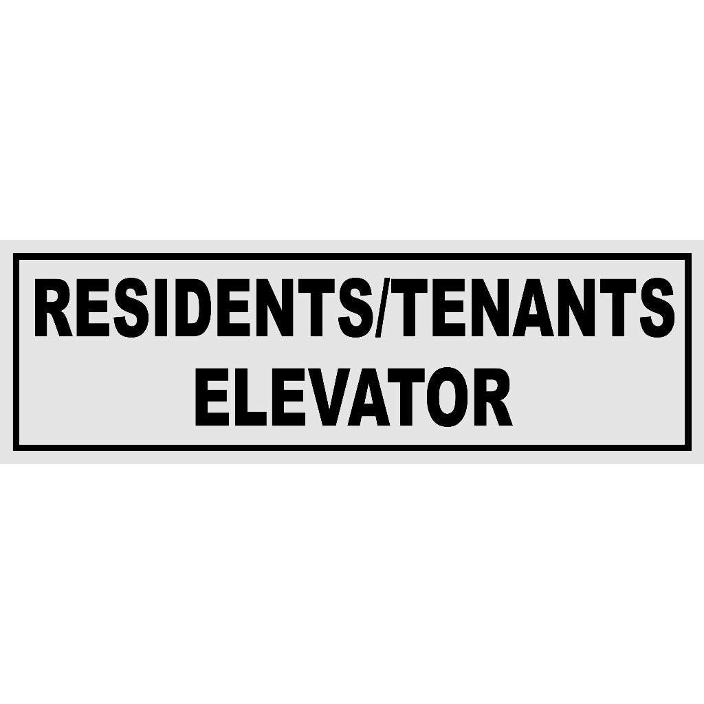 SIGN RESIDENTS SERVICE GUEST ELEVATOR SIGNAGE PVC TYPE WATERPROOF AND ...