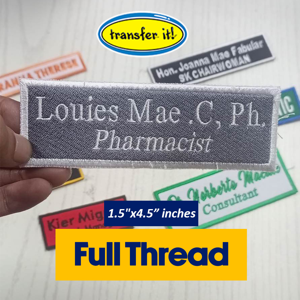 Transfer it Customized NAME CLOTH Patch Computerized Embroidery (IRON ...