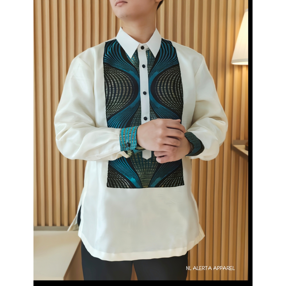 MODERN BARONG ETHNIC TAGALOG FOR MEN SEMI SILK FABRIC DESIGN | Shopee ...