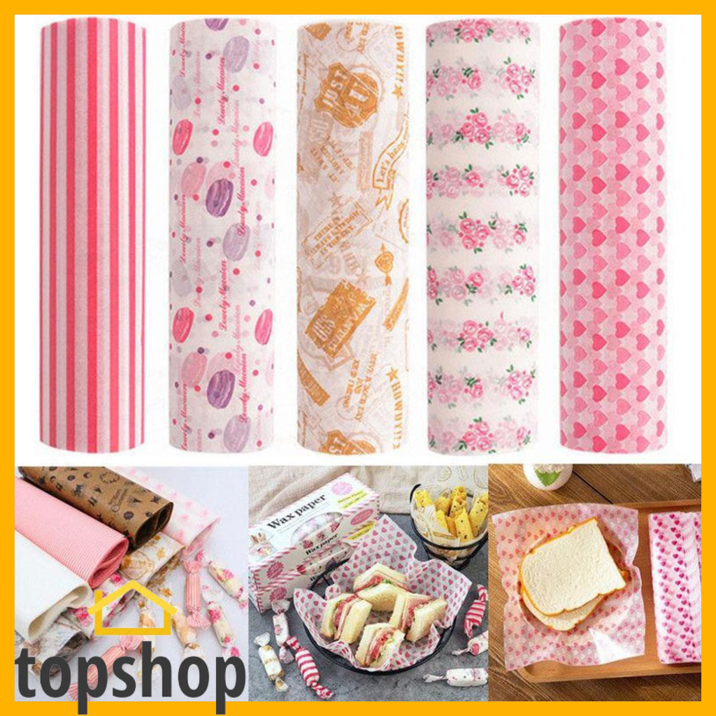 TOPSHOP 50pcs Wax Paper Food Wrapper Food Grade Grease Food Wrapping ...