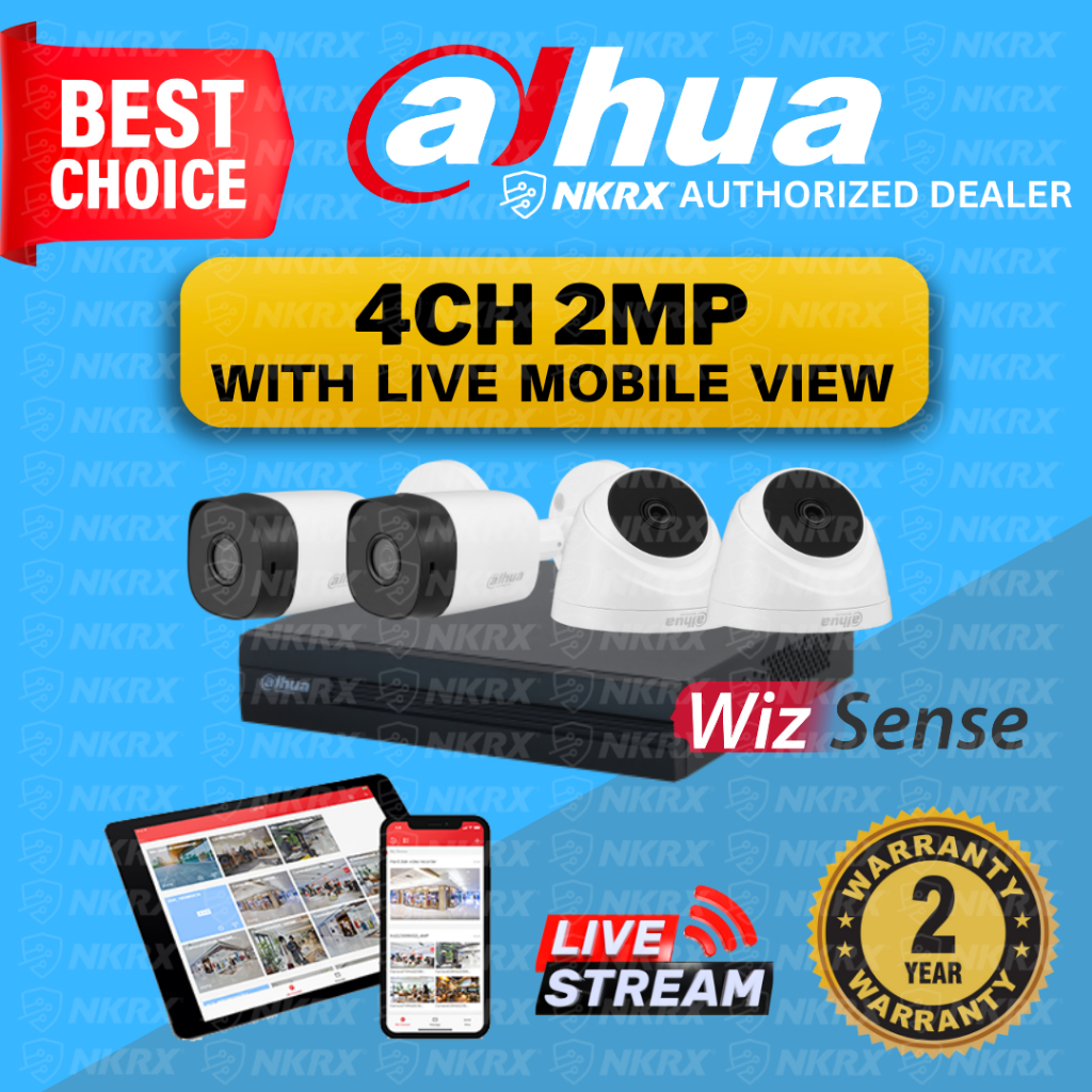 Dahua CCTV Package Wizsense 4 Camera 4CH 2MP 1080P DIY CCTV Package ...