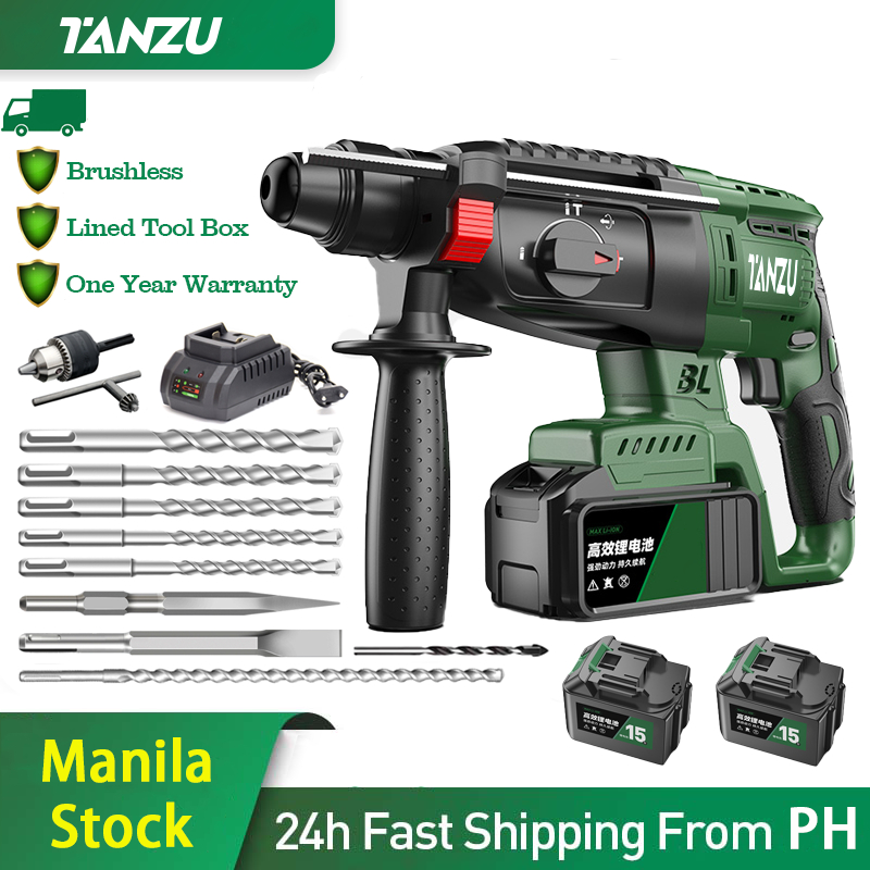 【In stock】Tanzu Brushless Cordless Impact Hammer Drill Rotary Electric ...