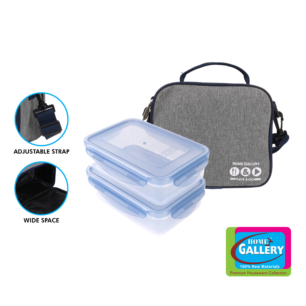 Home Gallery Pack And Go Lunch Bag With 2pcs Food Storage 600ml ...