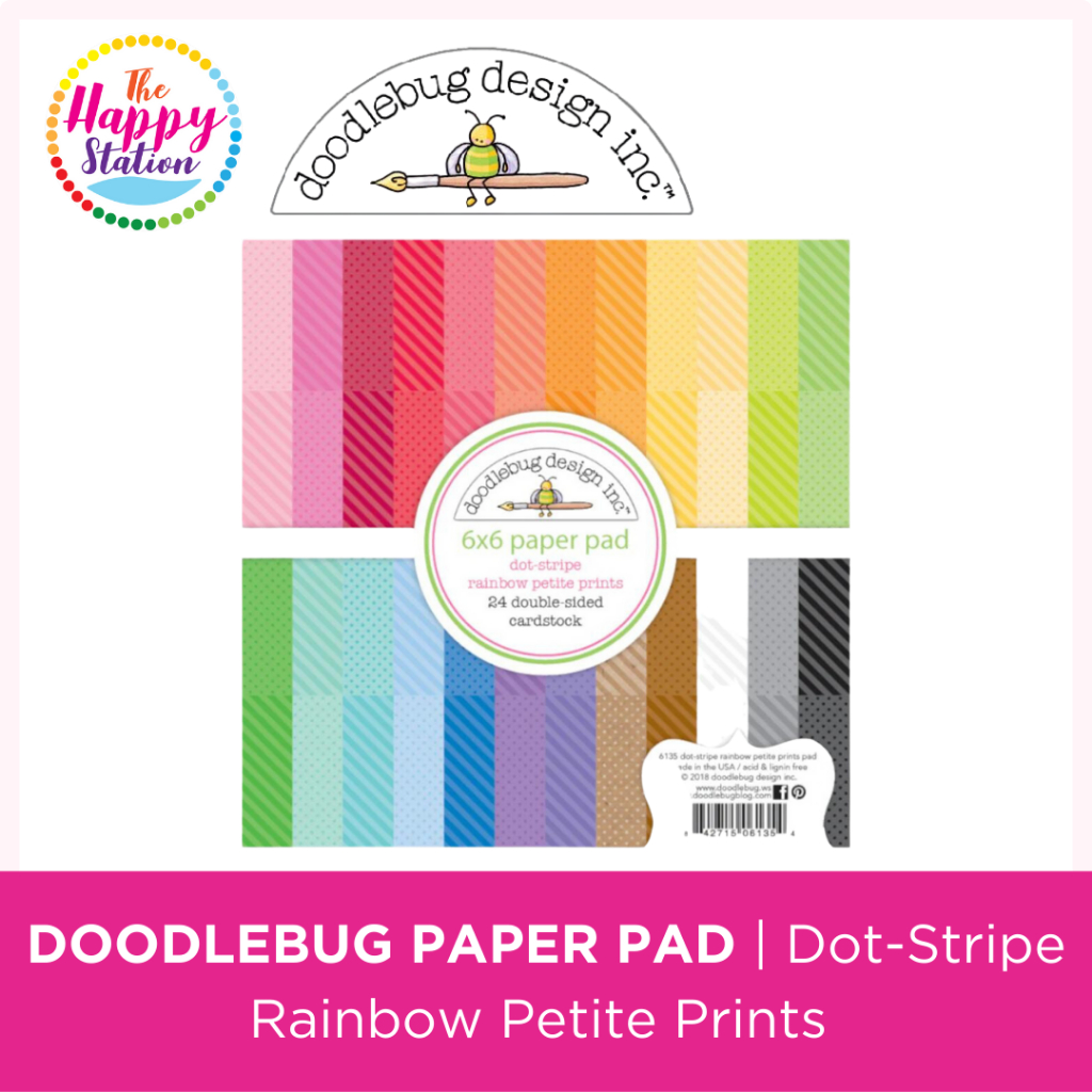 DOODLEBUG DESIGN | Dot Stripe Rainbow Petite Prints Paper Pad, 6"x6 ...