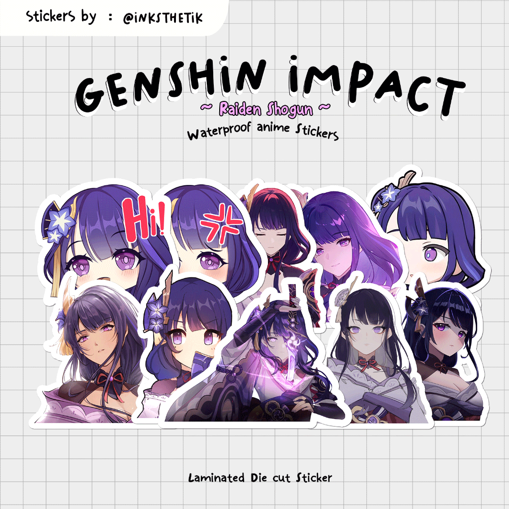 GENSHIN IMPACT - Raiden Shogun | Waterproof Stickers | Shopee Philippines