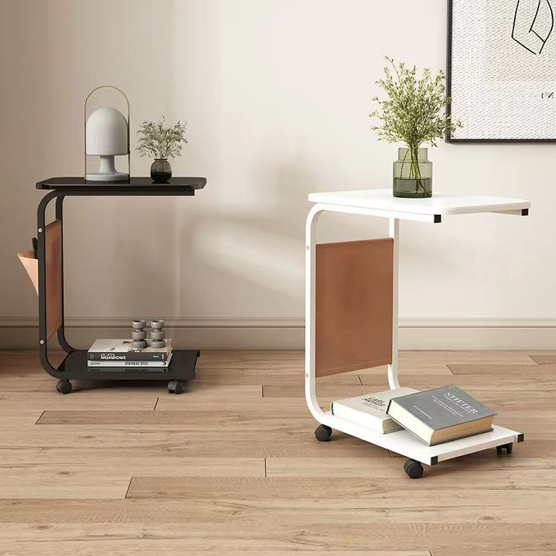 Movable Sofa Side Table Coffee Table with wheels Minimalist Tea Table ...