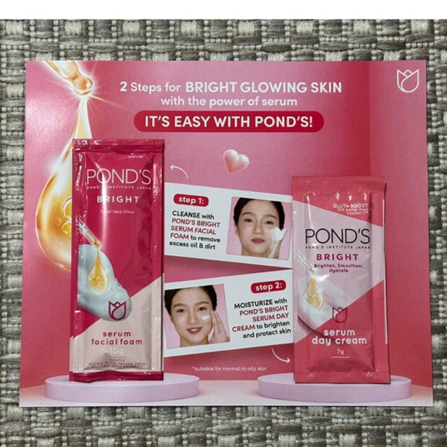 Brand New Authentic Pond’s 2-Step Bright Glowing Skin Sachet / Hada ...