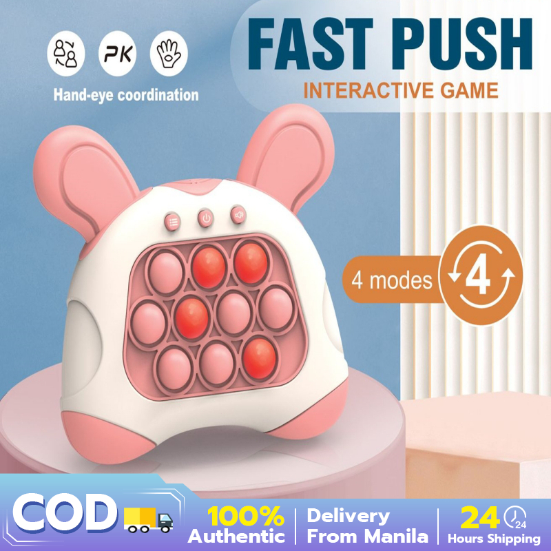 Cartoon Deer Shape Quick Push Game Console Electronic Pop It Game Light Up Pop It Pro Fast Push ...