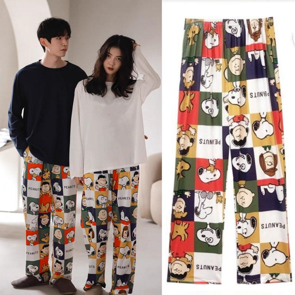 【iLIFE】2PCS/SET Cartoon Couple Pajama Pants Men and Women Soft Cotton ...