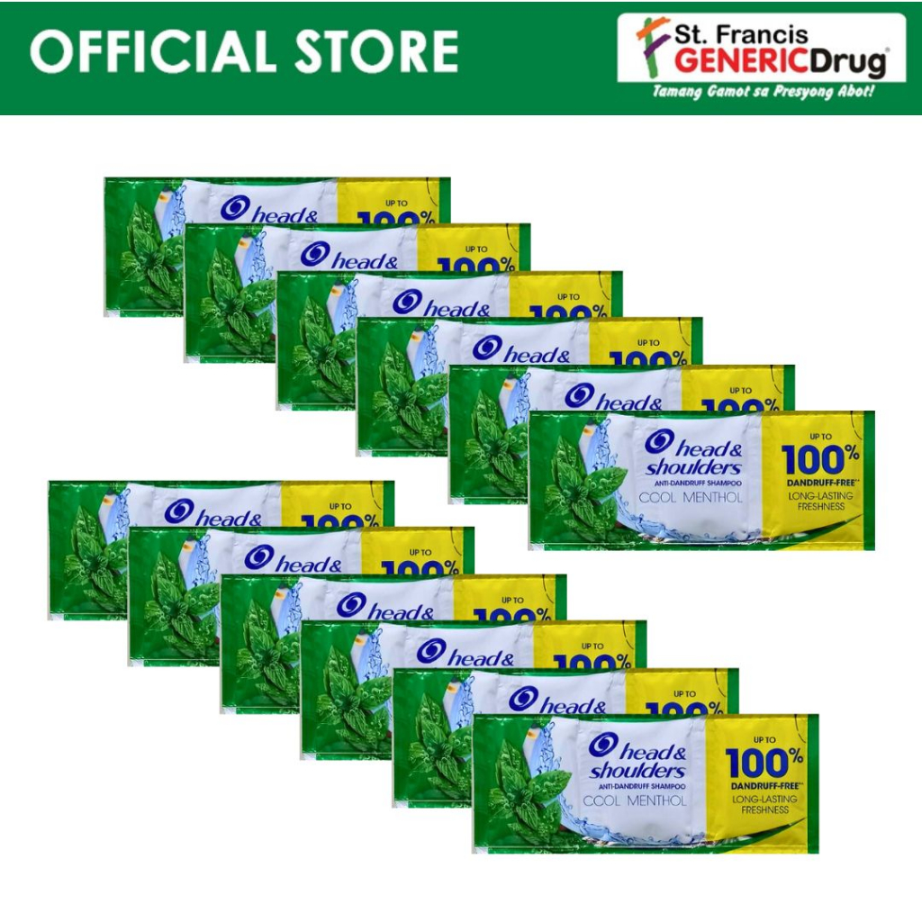 Head & Shoulders Cool Menthol Shampoo 12mL x 12 Sachets | Shopee ...