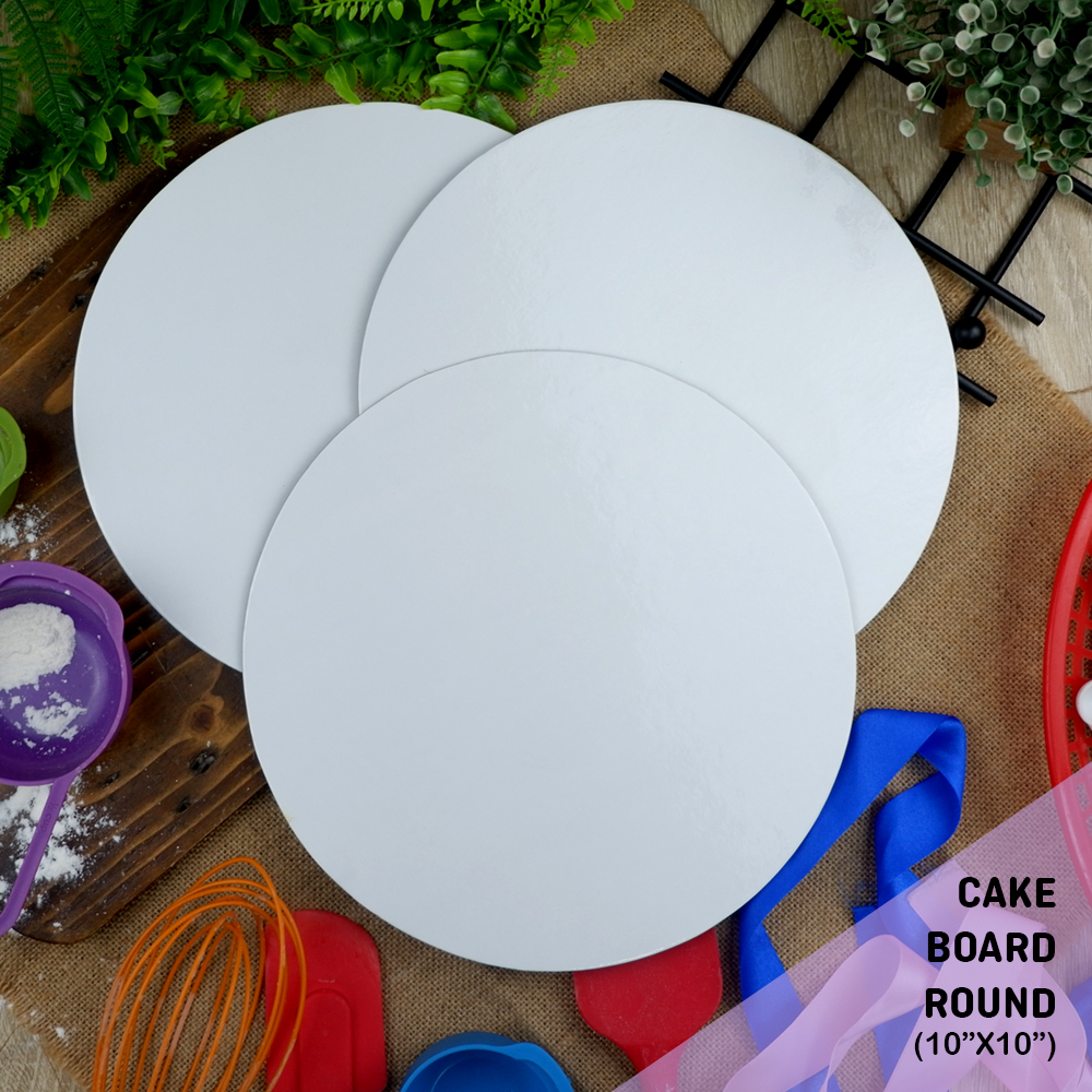 Cake Board Round 10 inches diameter thick makapal Laminated Hardboard ...