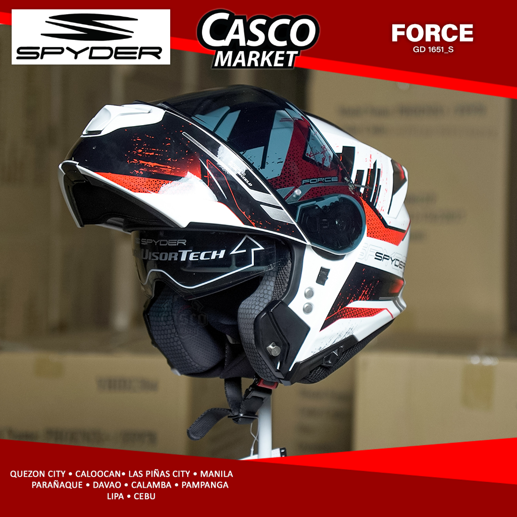 SPYDER FORCE MODULAR DUAL VISOR MOTORCYCLE HELMET | Shopee Philippines