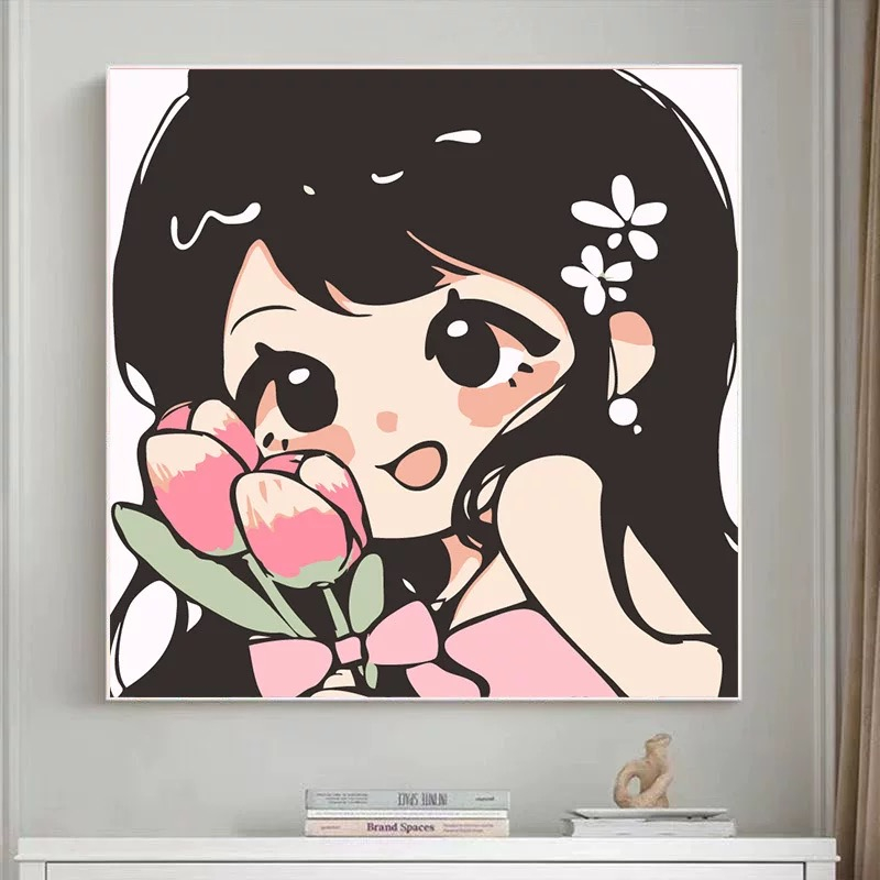 20*20 cartoon char Framed Digital Painting Pagpipinta DIY Canvas ...