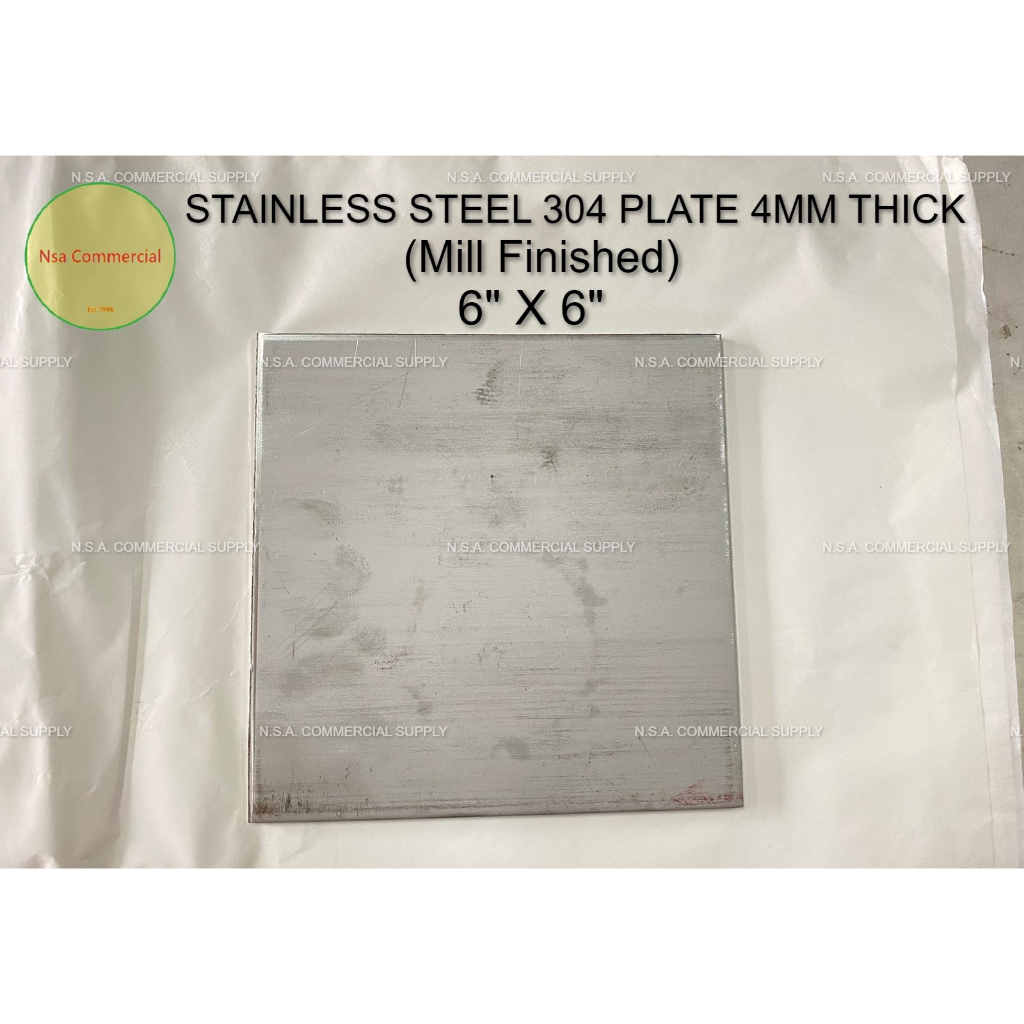 Stainless High Grade / 304 Plate 4mm Thick 152mmx152mm (6"x6") | Shopee ...