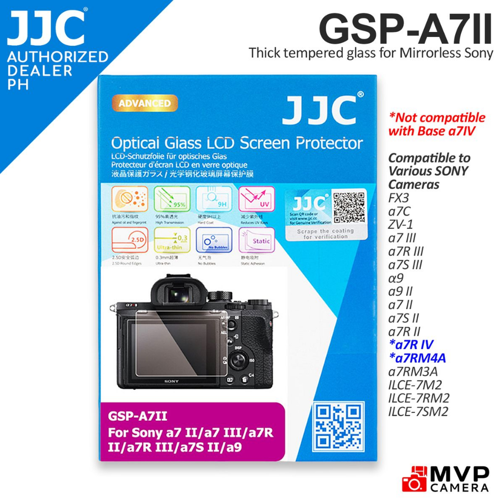 JJC GSP-A7II LCD Screen Protector Tempered Glass FX3 a7C ZV-1 a9II α9 ...