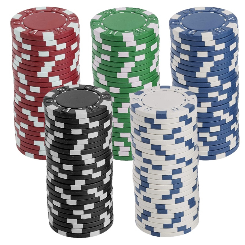 25pcs Poker Chips Striped Rim Plain Suited Professional Poker Chips ...