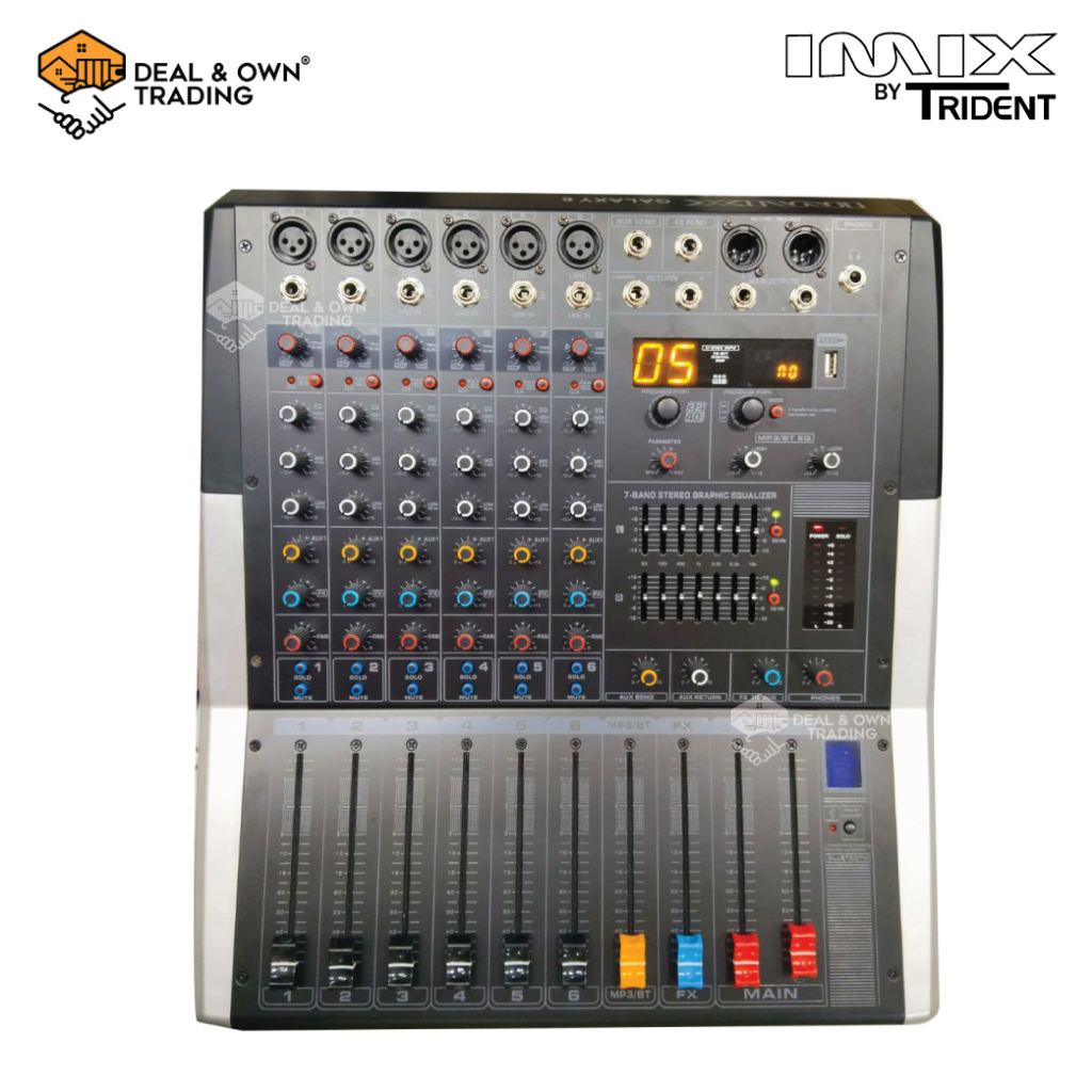 IMIX Galaxy 6 Powered Mixer 6 Channel Mixer 250W per Channel | Shopee ...