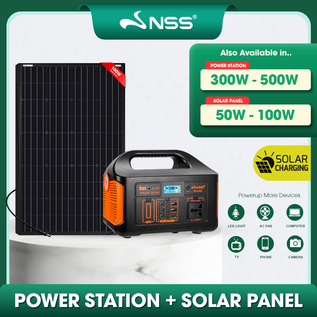 NSS 220V 300W/500 Solar Generator Portable Power Station Big Laptop ...
