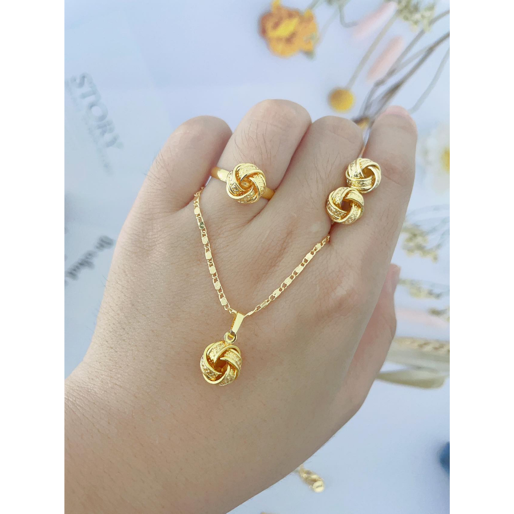 SS Jewelry 24K 3in1 Bangkok Gold Plated Jewelry Set | Shopee Philippines