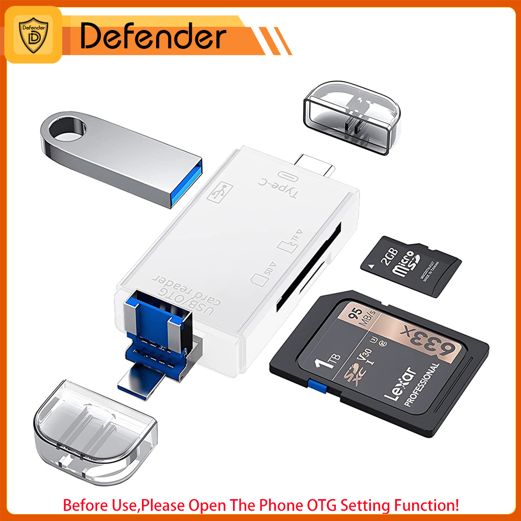 6 In 1 OTG USB SD Card Reader USB Type C Adapter Micro TF SD USB ...