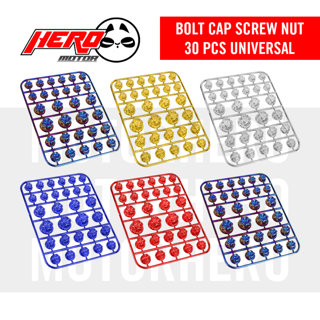 Bolt Cap Screw Nut 30pcs Universal Made in Thailand Flower Type (M6 ...