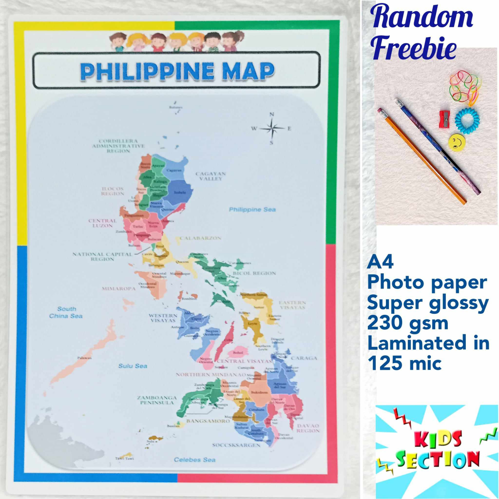 Laminated Educational Chart - Philippine Map | Shopee Philippines