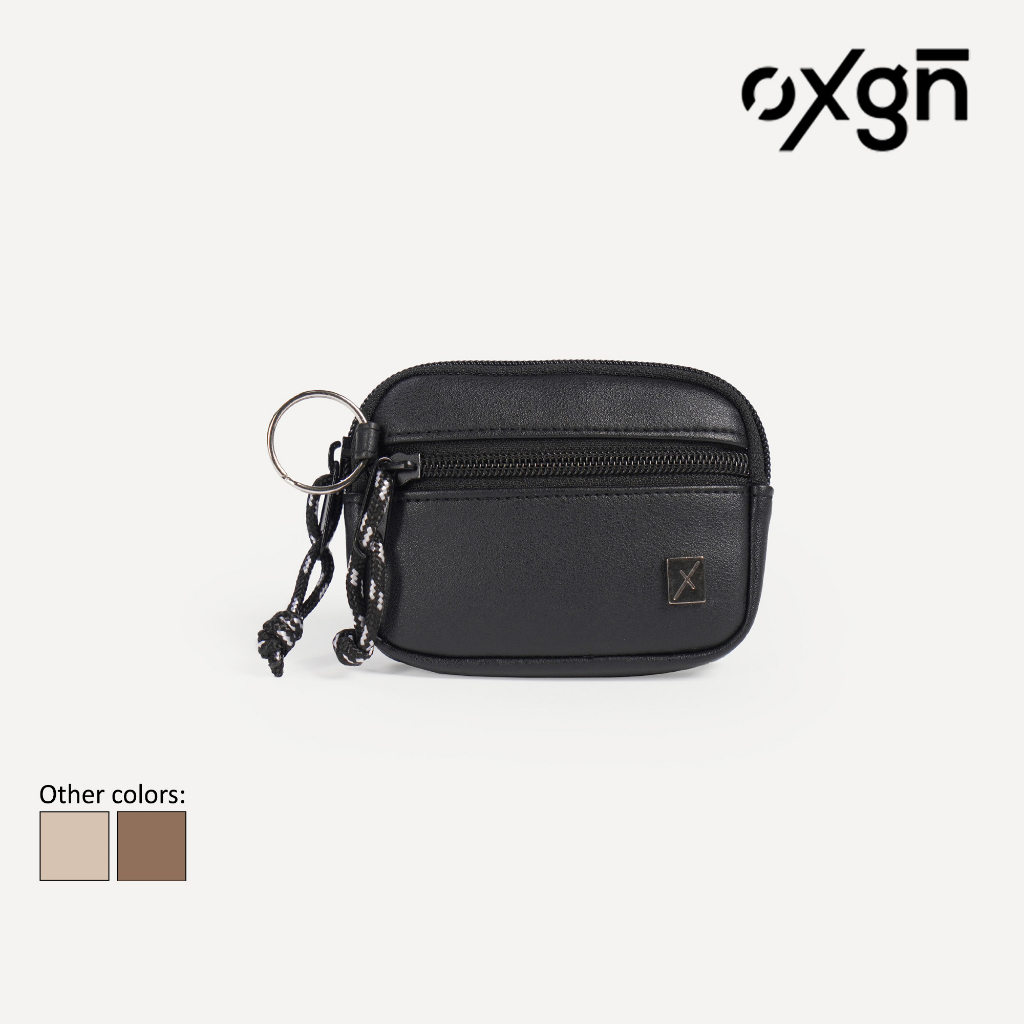 OXGN Coin Purse With X Metal Logo For Men And Women (Black/Cream/Taupe ...