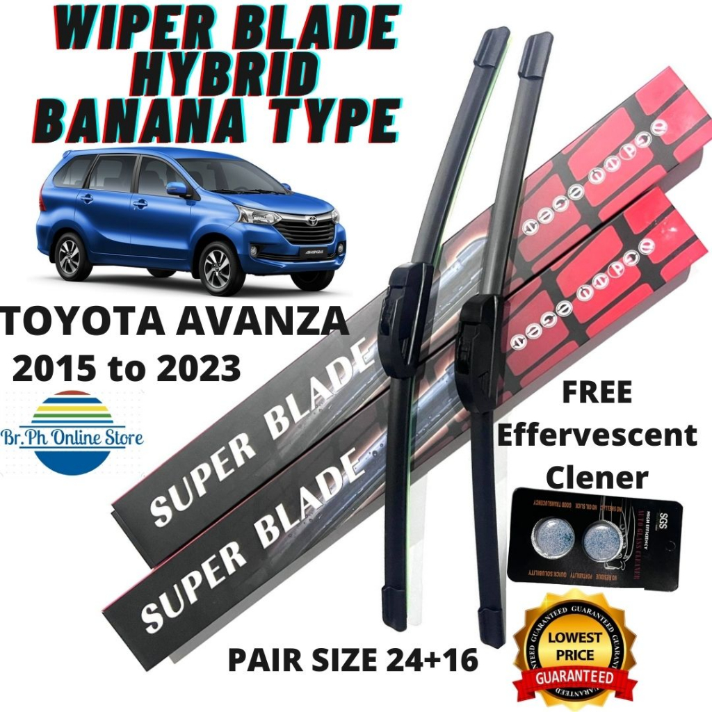 WIPER BLADE CLASS A+ TOYOTA AVANZA 2015 TO 2023 (FREE) WINDOW CLEANER ...