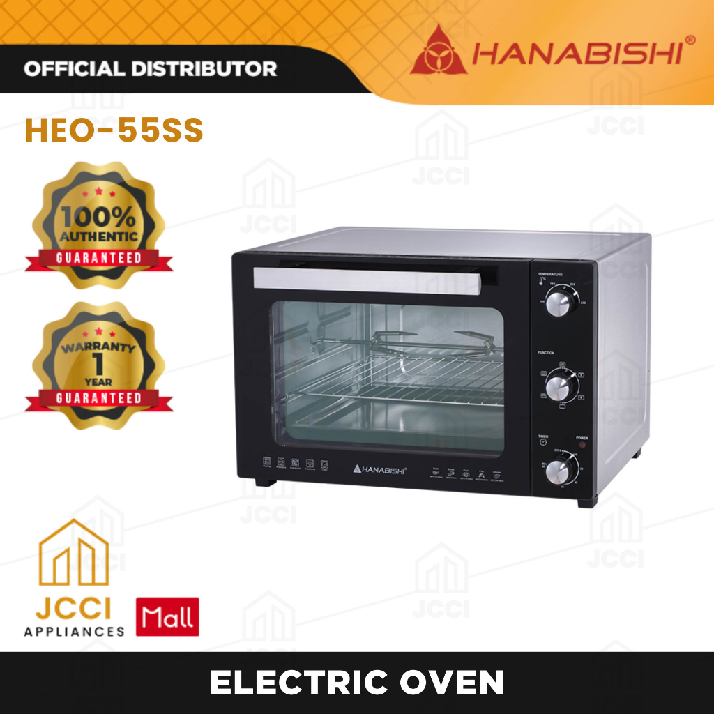 Hanabishi Electric Oven 55 L Rotisserie/ Convection Original with 1 Year Warranty HEO 55SS ...