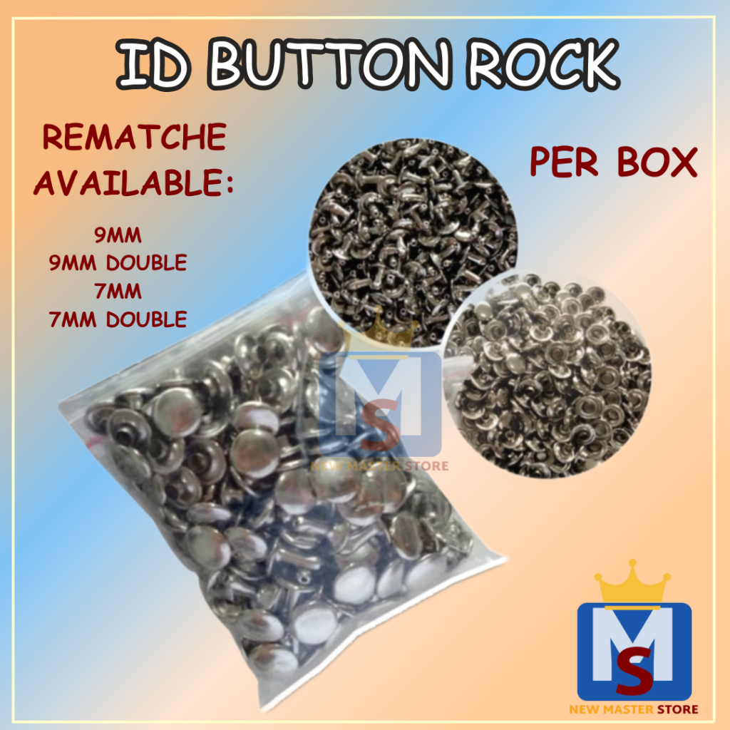 1 BOX / 2000 PAIRS BUTTON LOCK / REMATCHE FOR ID SLING 9MM & 7MM DOUBLE ...