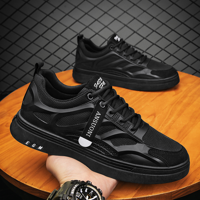New Couple Sports Shoes Fashion Casual Shoes Men's Black Board Shoes ...