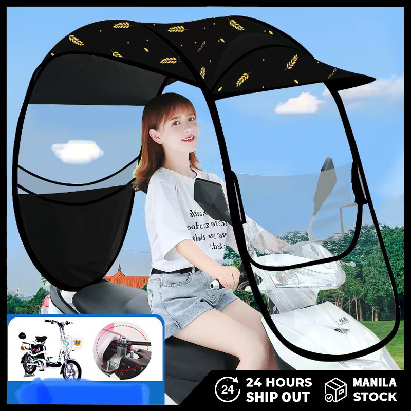 E-Bike Canopy Motorcycle Cover Waterproof Awning Scooter Rain Umbrella ...