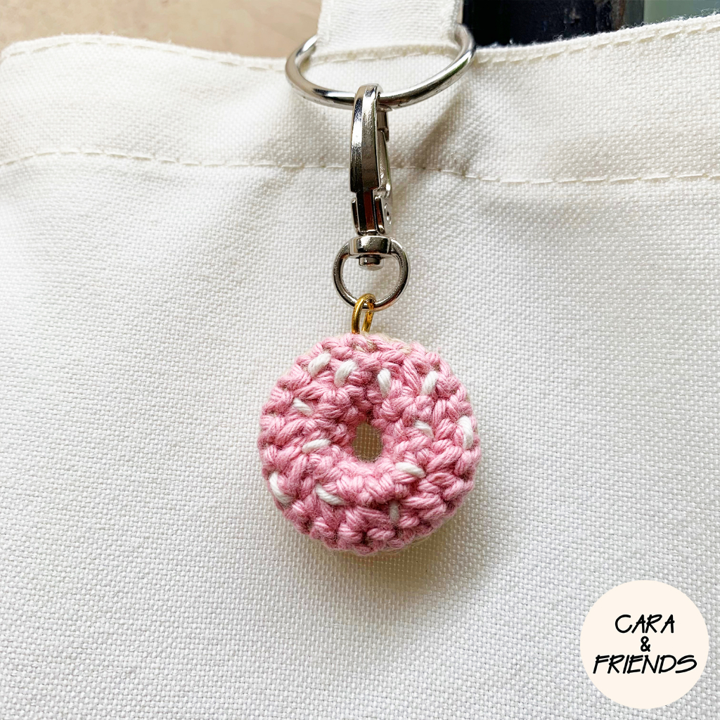Donut crochet keychain (pink) | Shopee Philippines