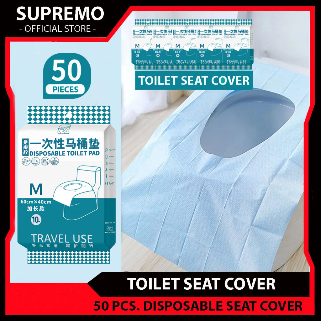 50pcs. Individually Pack Disposable toilet seat paper cover travel ...
