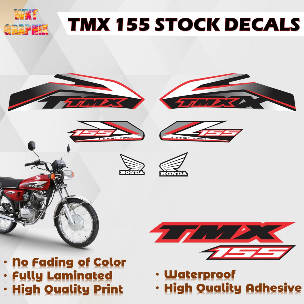TMX 155 Motorcycle Sticker: Premium Stock Decals, Waterproof, Laminated ...
