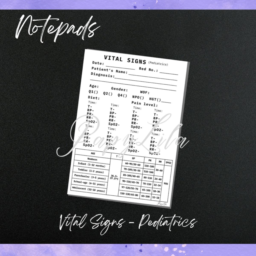 Vital Signs Notepad Nursing Students Study Aid | Shopee Philippines