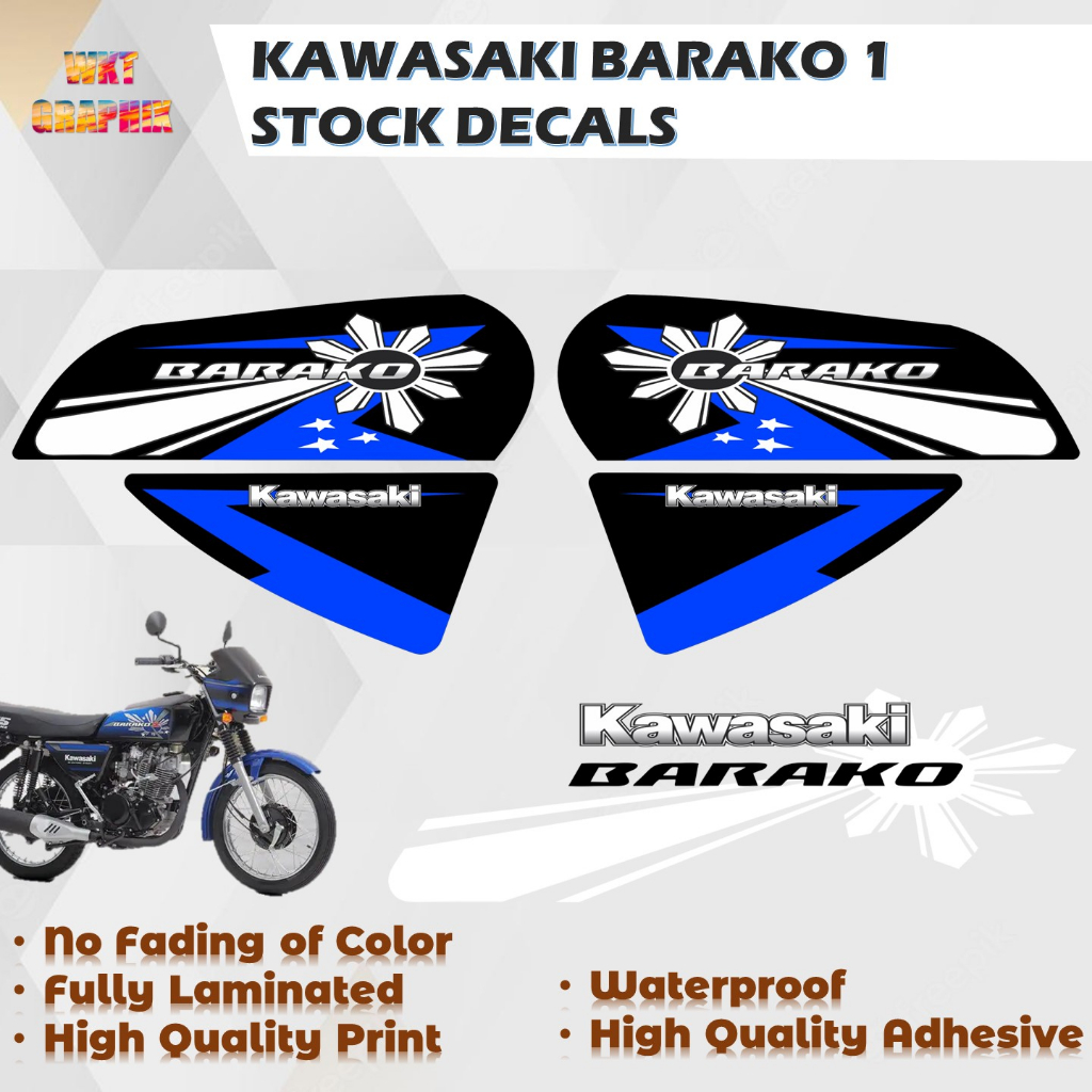 Kawasaki Barako 1 Motorcycle: Premium Laminated Stock Decals ...